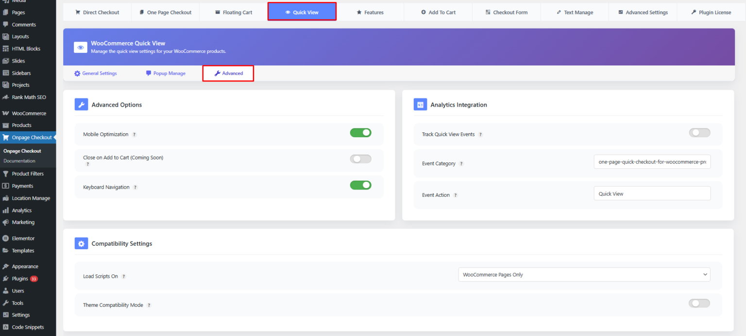 WooCommerce Quick View Advanced Settings - Plugincy