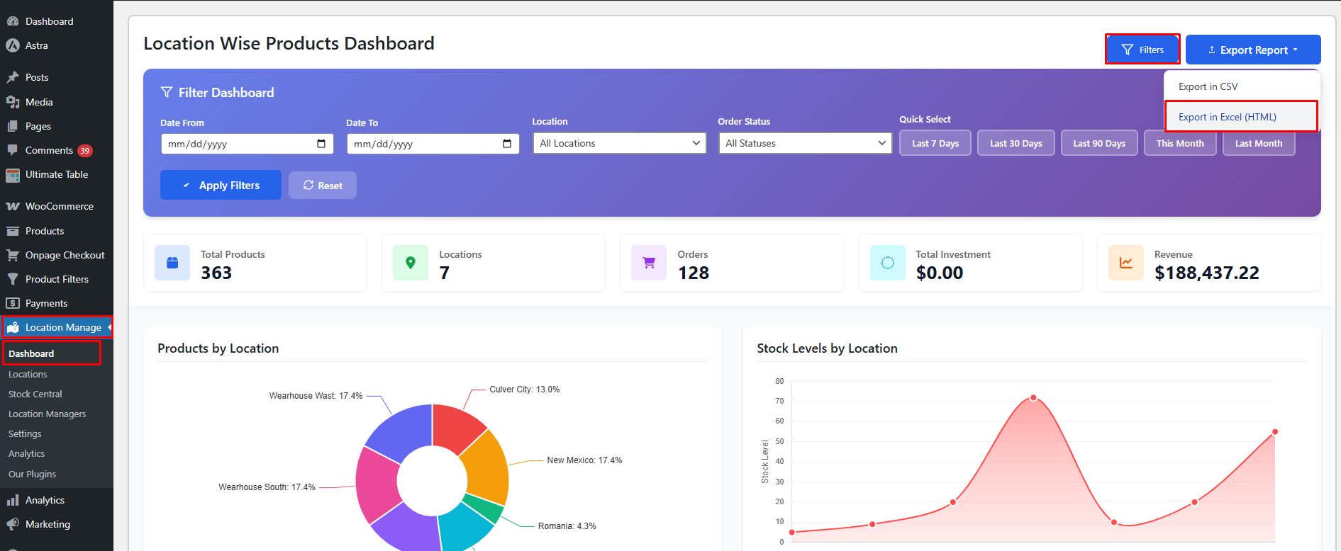Location-Based Visual Reporting (Export In Excel – HTML) - Plugincy